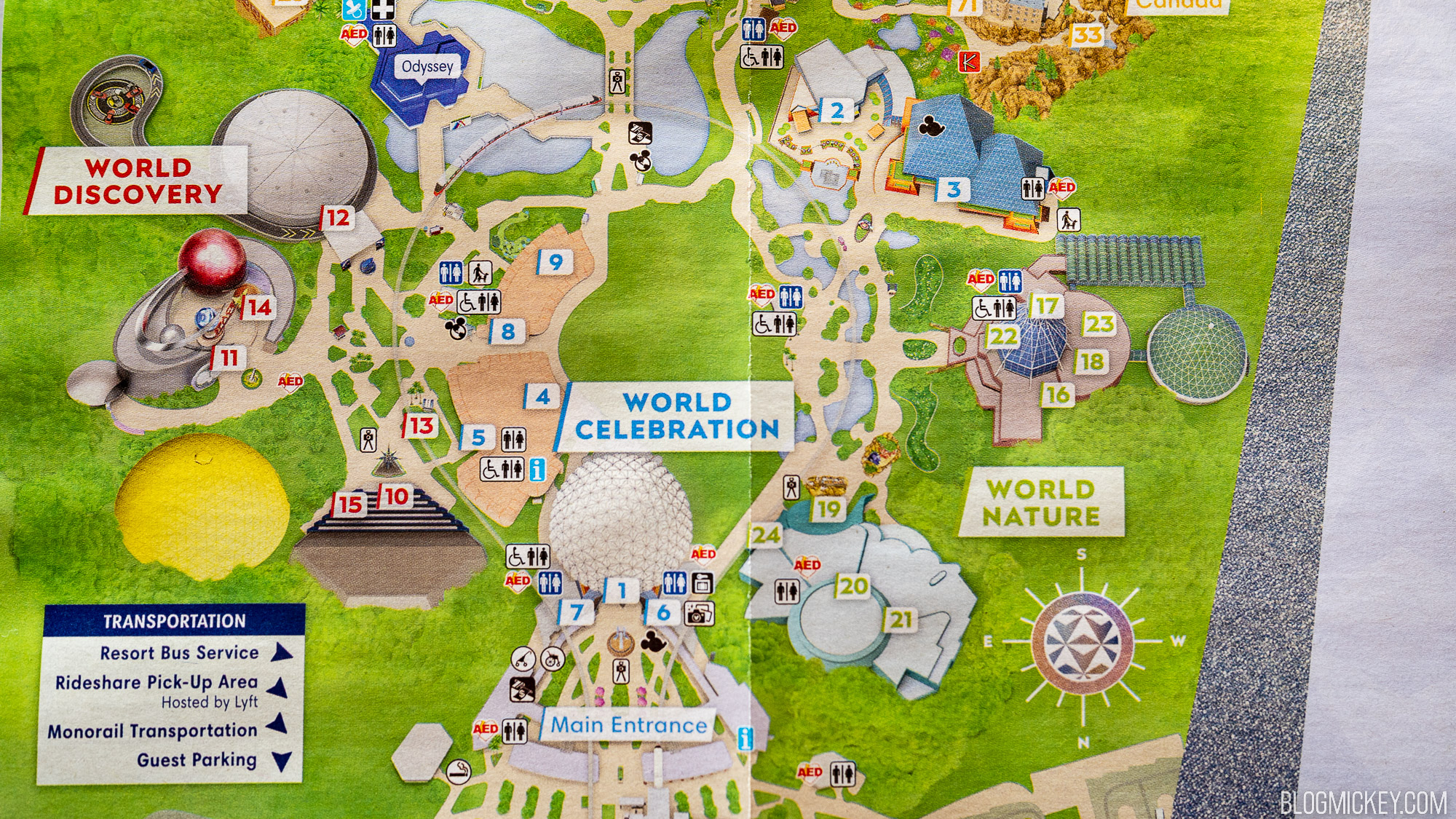 Map Epcot Orlando Florida
