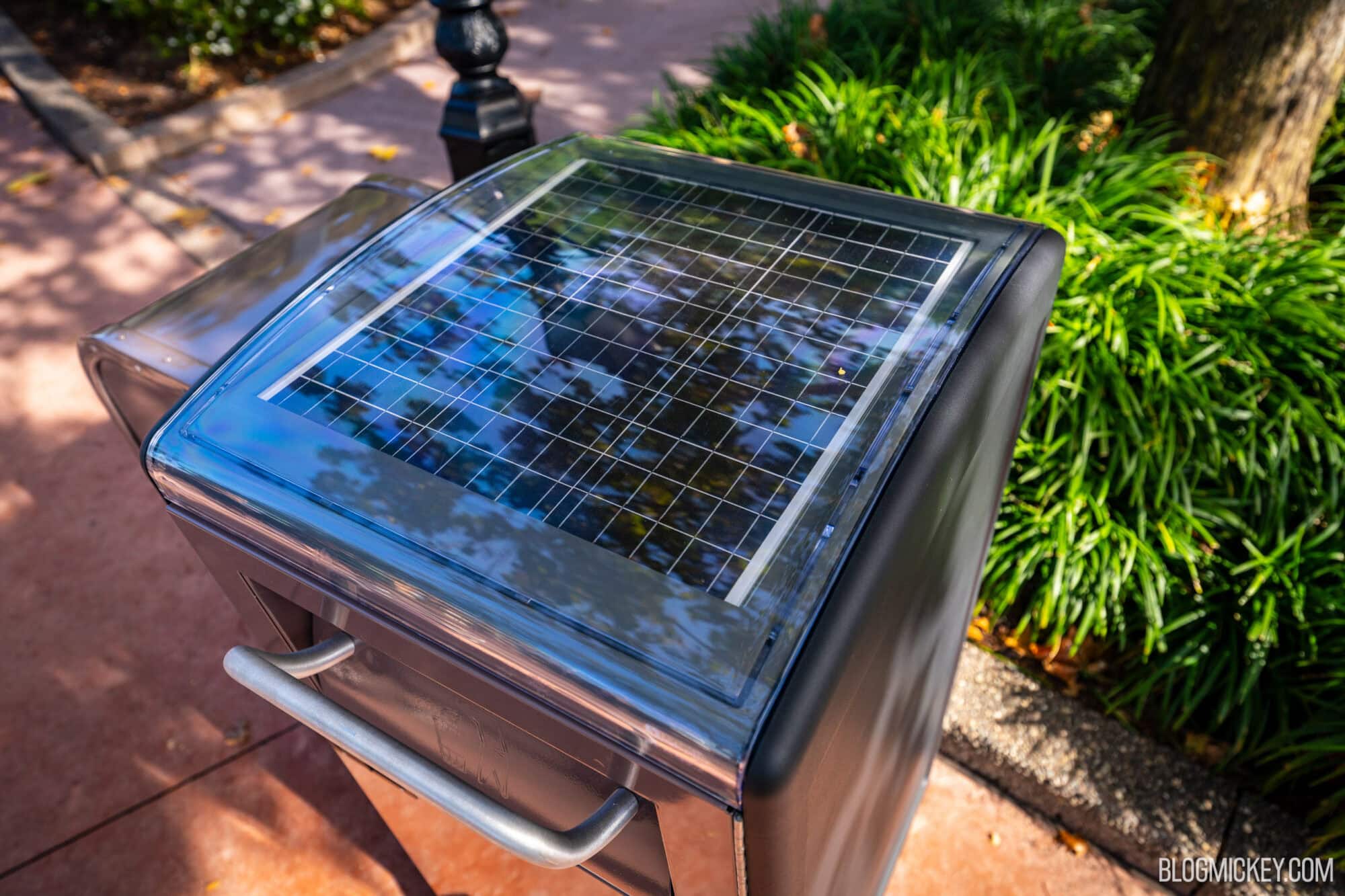 A Look at EPCOT's New Solar-Powered Smart Trash Can