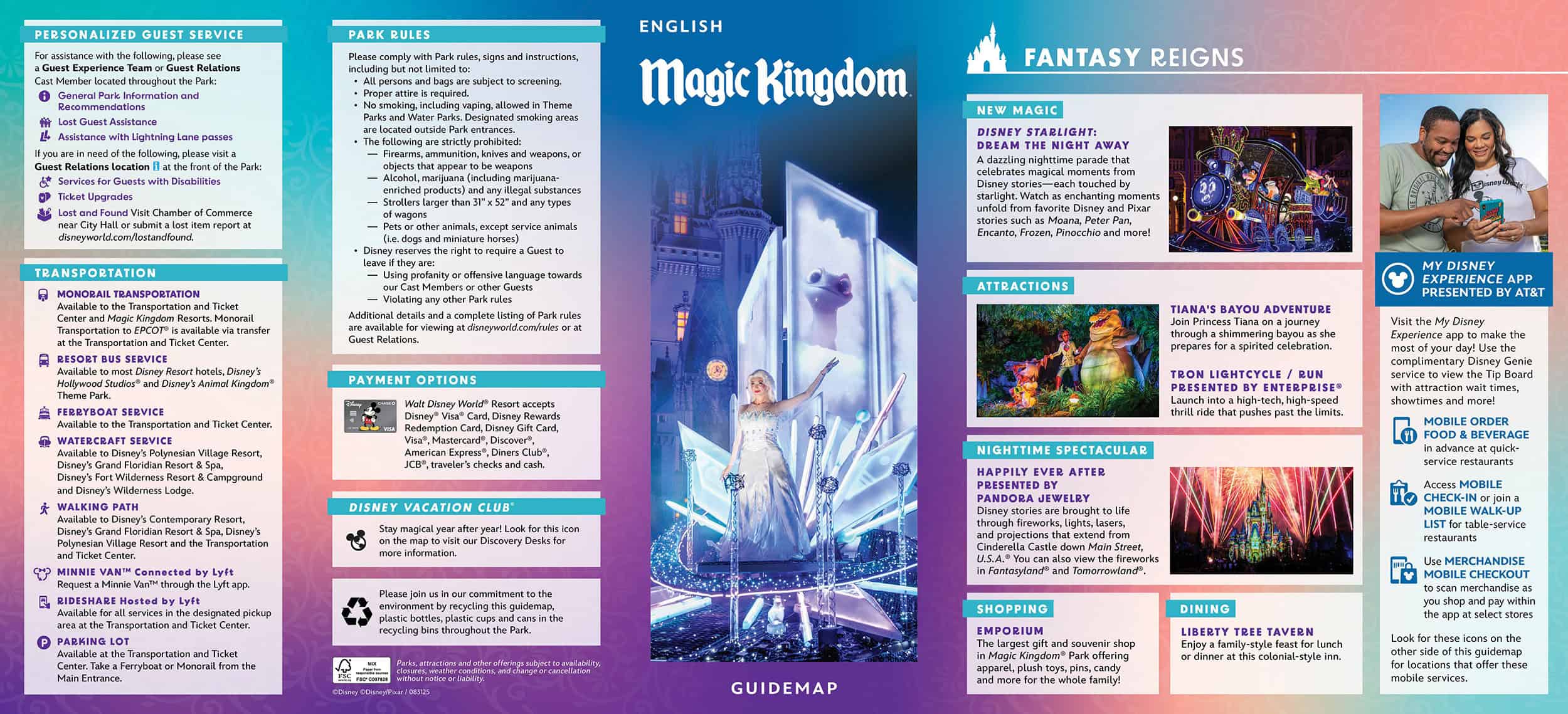 New Magic Kingdom Park Map Features Disney Starlight, Adds Beak and ...