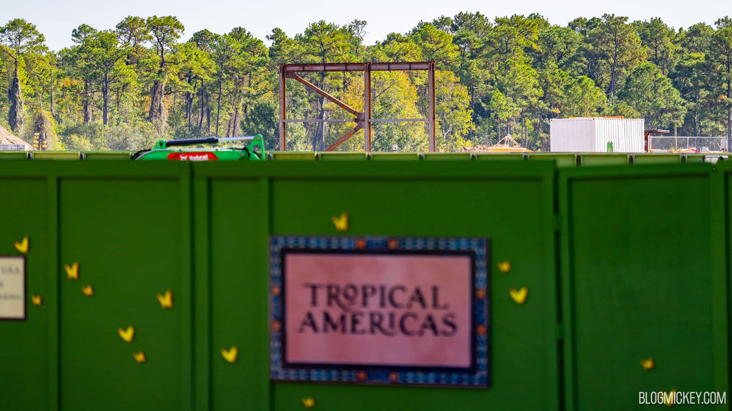 Vertical Construction for Encanto Ride Visible at Disney's Animal Kingdom