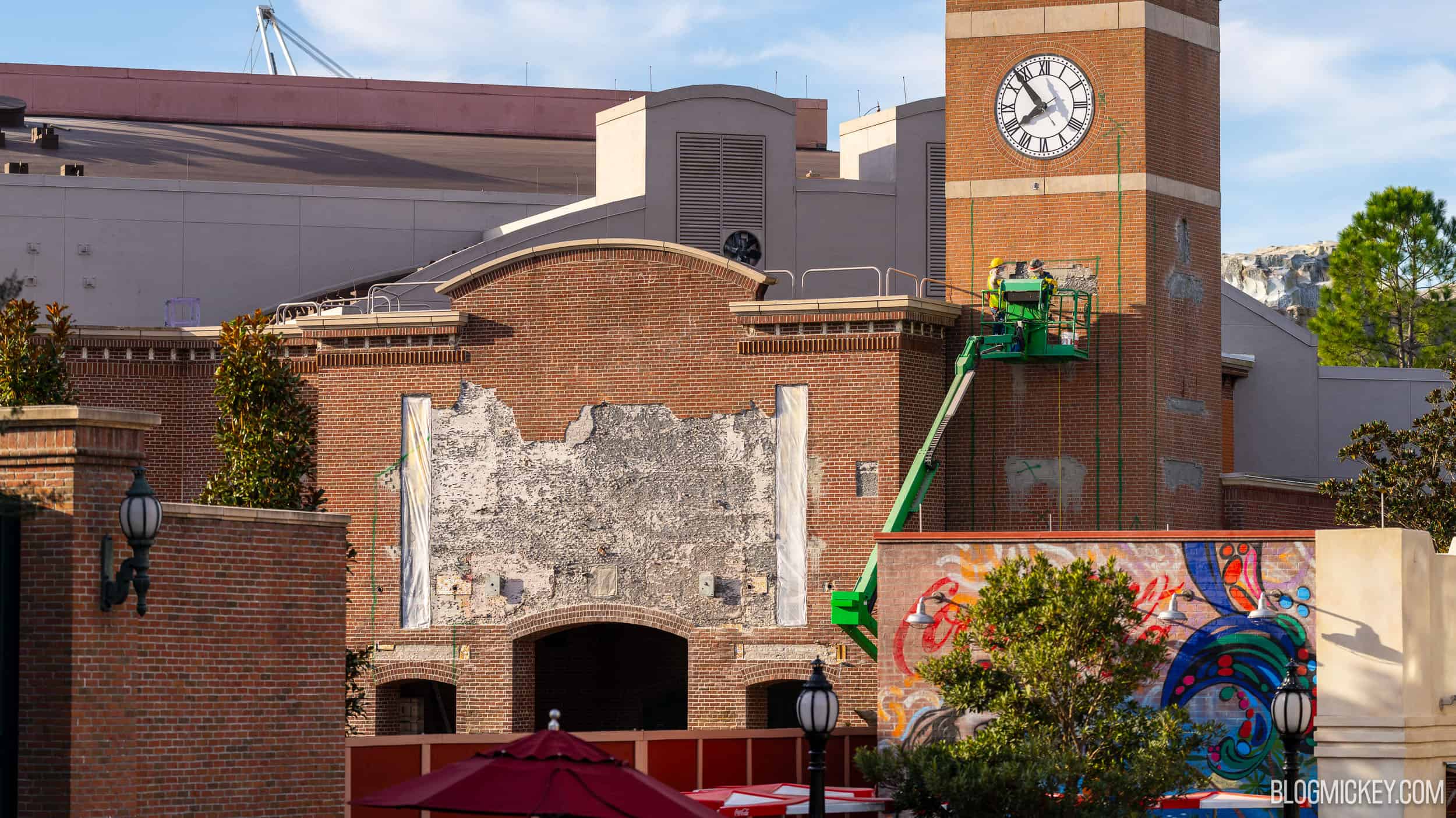Bricks Stripped from MuppetVision 3D Facade as Modifications Continue ...