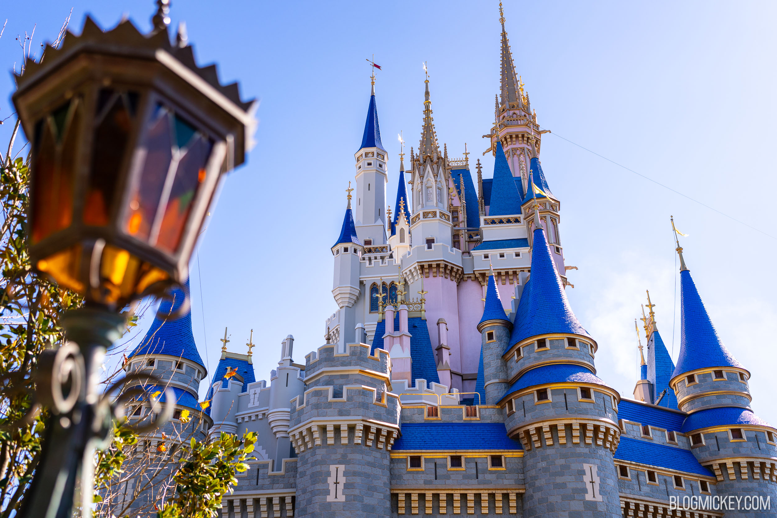 Crane-less Cinderella Castle Painting Project Continues at Magic Kingdom