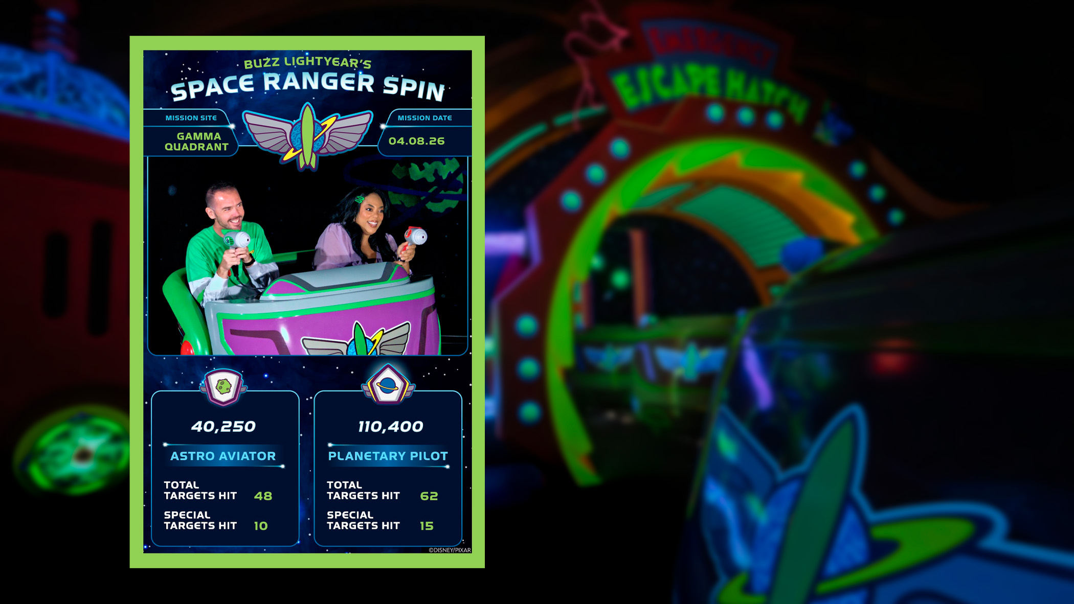 New Buzz Lightyear On-Ride Photo Adds Blastin' Stats